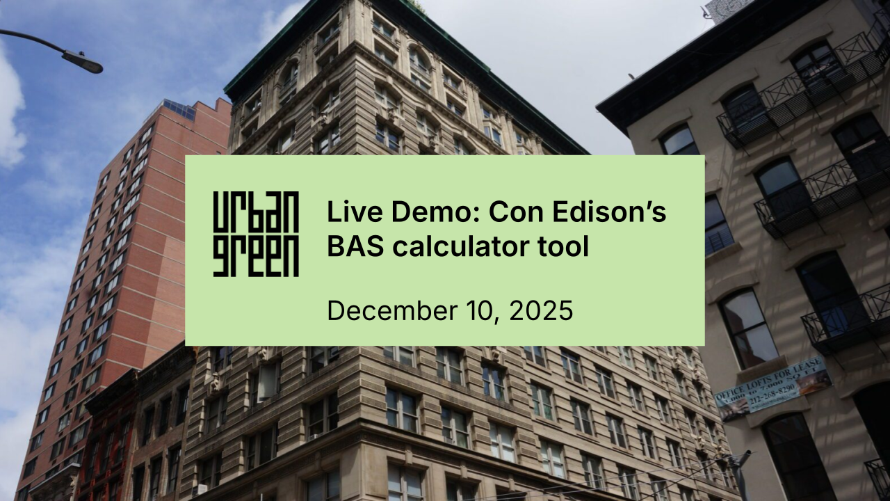 Demo: Con Edison's BAS Calculator Tool - Urban Green Council